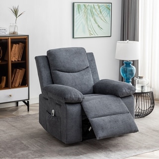 Single Massage Chair Power Recliners Dark Grey Velvet Sofa Chair - Bed ...