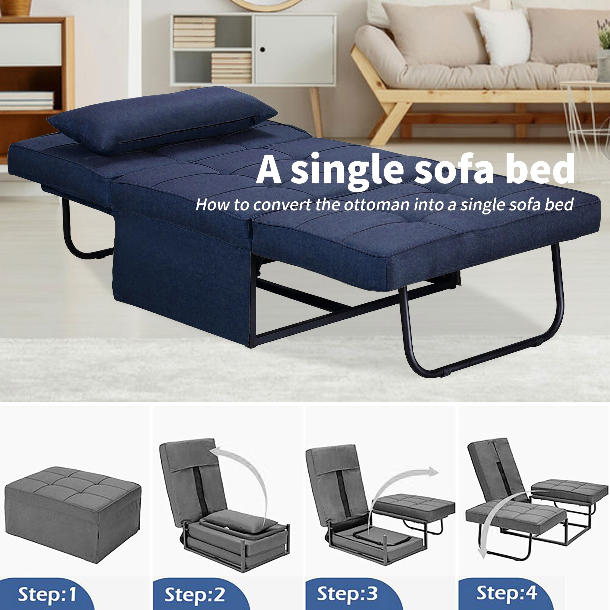 Convertible Sofa Bed Sleeper Sofa Chair Couch Folding Ottoman Recliner Chairs for Living Room On Sale Bed Bath Beyond 35665771