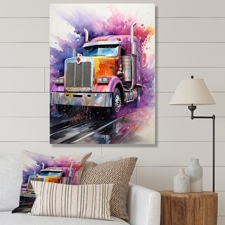 Designart "Semi Truck Speed Demon I" Truck Canvas Prints - Bed Bath ...