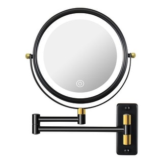 9" Makeup Mirror with Lights, 1x/10x Magnifying Mirror Extendable Arm ...