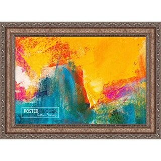 22x16 Traditional Antique Silver Complete Wood Picture Frame with UV ...