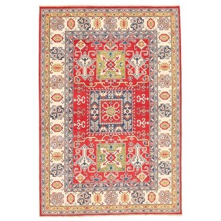ECARPETGALLERY Hand-knotted Finest Gazni Dark Red Wool Rug - 6'8 x 9'10 ...