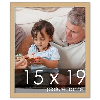 15x19 Traditional Natural Complete Wood Picture Frame with UV Acrylic ...