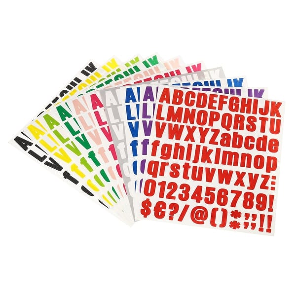 10 Sheet 81 Piece Vinyl Letter Number Sticker Decal Kit Self Adhesive ...