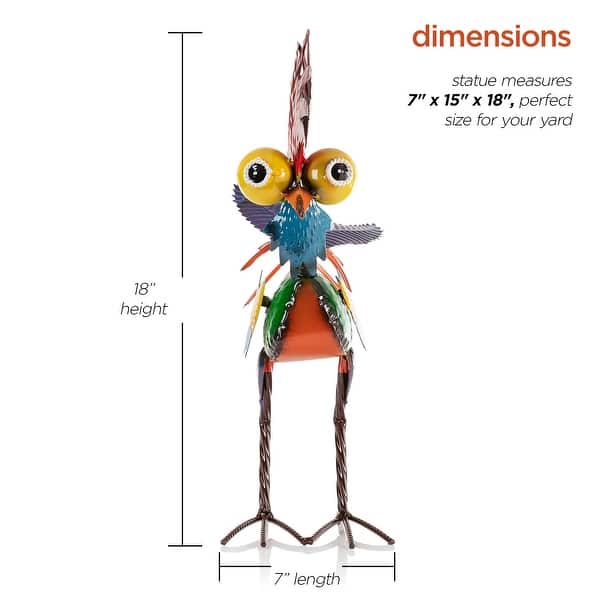 Alpine Corporation 18" Tall Indoor/Outdoor Wacky Metal Rooster Yard ...