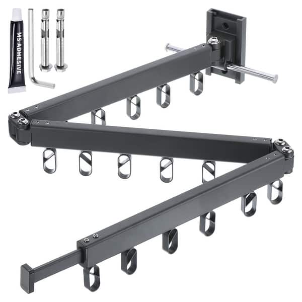 Wall Mounted Clothes Hangers Foldable Clothing Drying Racks Tri-Fold ...
