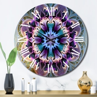 Designart "Cosmic Mandala In Mystical Purple IV" Boho Mandala Oversized ...