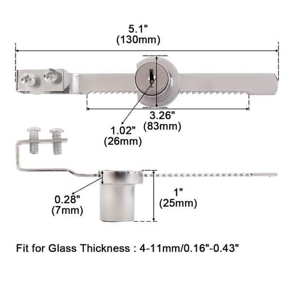 Stainless Steel Cabinet Display Case Glass Door Showcase Lock w Keys ...