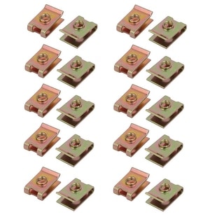 20pcs M5 Thread Size 65Mn Spring Steel Zinc Plated Extruded U Nut Tone ...