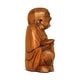 Wooden Laughing Happy Buddha Statue Hand Carved Smiling Sitting ...