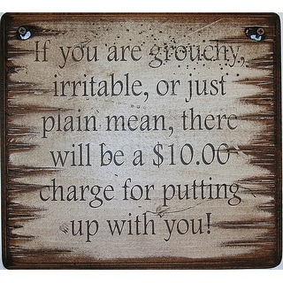 Cowboy Signs Wood Wall Hanging Grouchy Irritable White Brown - Bed Bath ...