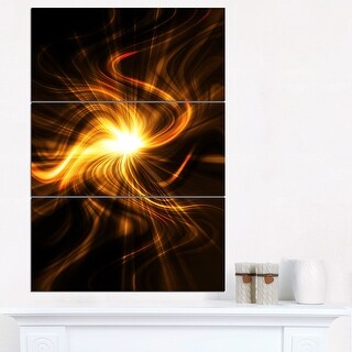 Designart "Explosion of Fire in Black" Abstract Canvas art print ...