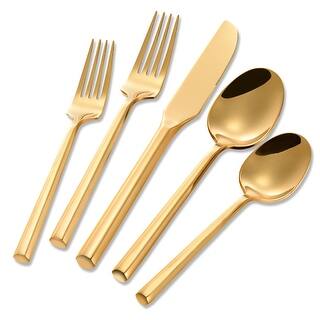 Silverware Brass Heavy Vintage Flatware 20 Pieces Hexagon Handle ...