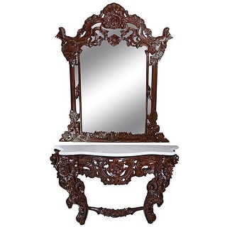 Design Toscano Hapsburg Mirror and Marble Topped Console Table - Bed ...