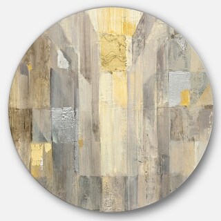 Designart 'Gold Square Watercolor' Glam Metal Circle Wall Art - Bed ...