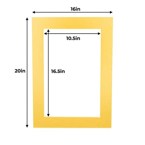 11x17 Mat for 16x20 Frame - Precut Mat Board Acid-Free Metallic Gold ...