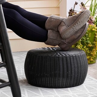 Household Essentials Weather Resistant Outdoor Wicker Storage Stool ...