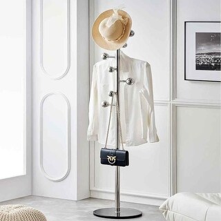 Stainless Coat Rack Freestanding, Coat Racks Stand with Natural Marble ...
