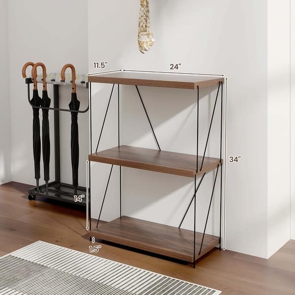 Costway 1/2 PCS 3-Tier Multipurpose Display Rack Freestanding Bookcase ...