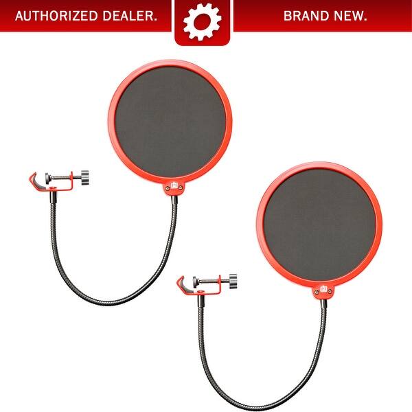Deco Gear 2-Pack Pop Filter Microphone Wind Screens with Goose Neck ...