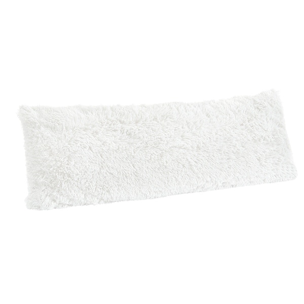 Sweet Jojo Designs Bright White Boho Faux Fur Body Pillow Case (Pillow ...