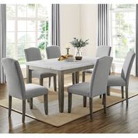 The Gray Barn Cardella Marble Top 7-Piece Dining Set - On Sale - Bed ...