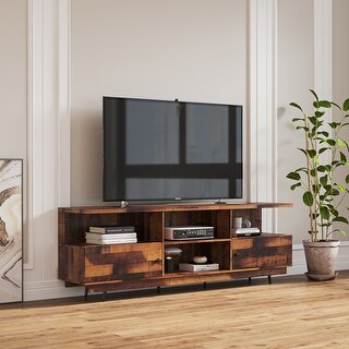Modern TV Stand Media Entertainment Center Console Table w/Open Shelves ...