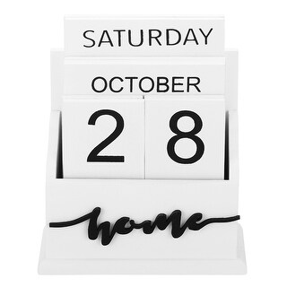 Vintage Wood Block Perpetual Calendar, Wooden Display Blocks Style 3 ...