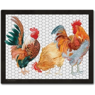 Whimsical Roosters 3mm Heat Tolerant Tempered Glass Cutting Board 15” x ...