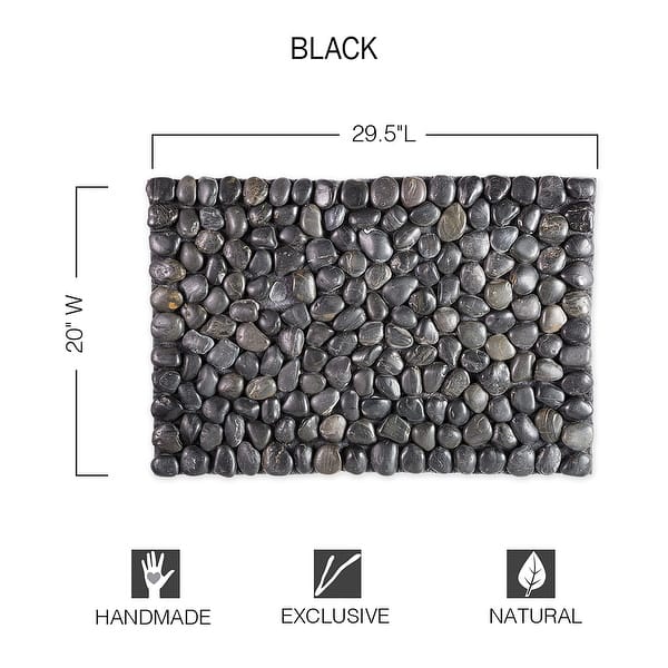 Smooth River Rock Stone Floor Mat, Indoor/ Outdoor - Black - Bed Bath ...