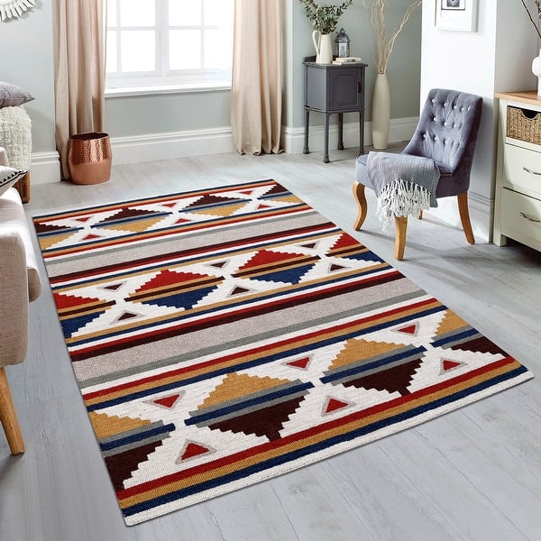 George Towne Living Modern Aztec Luxury Handmade Southwest Flair Wool ...