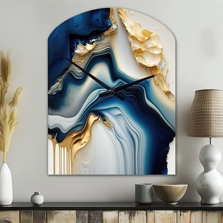 Abstract Geode Gold And Blue Marble II - Abstract Marble Large Wall ...