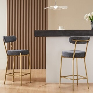 25" Modern Gold Bar Stools with Backs, Set of 2 - Bed Bath & Beyond ...