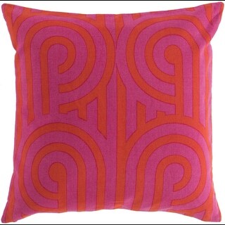 20" x 20" Romano Ionic Bubblegum Pink and Sunset Orange Decorative ...