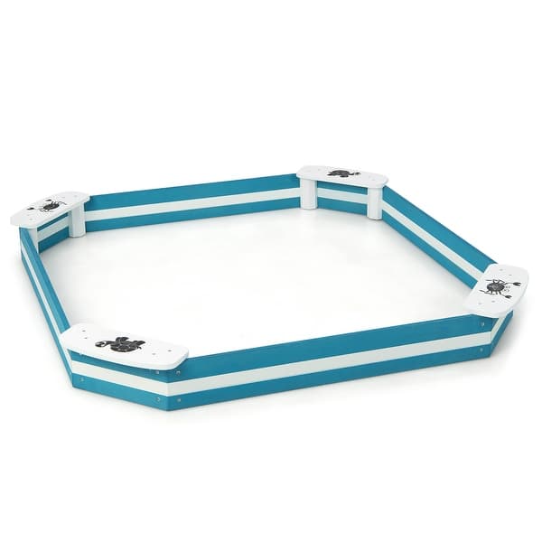 Costway Outdoor Wooden Sandbox with Animal Patterns Seats Backyard ...