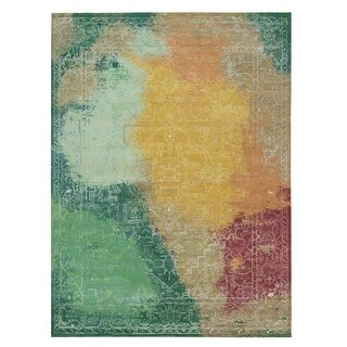 Shahbanu Rugs Trombone Yellow and Tropical Rainforest Green Persian ...