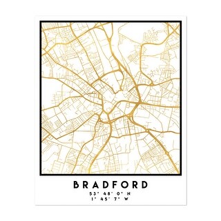 Bradford United Kingdom Bradford Street Map Maps Art Print/Poster - Bed ...