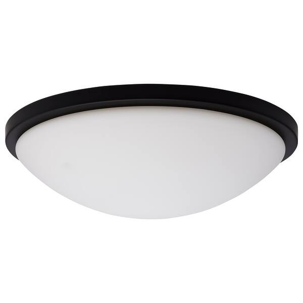 Button 17 Inch LED Flush Mount Fixture Matte Black Finish CCT ...