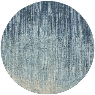 8' Round Navy and Light Blue Abstract Area Rug - 3'6" - Bed Bath ...