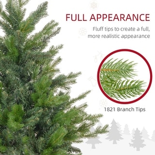 Full 6ft Unlit Christmas Tree with Lush Branches, Metal Stand, and ...