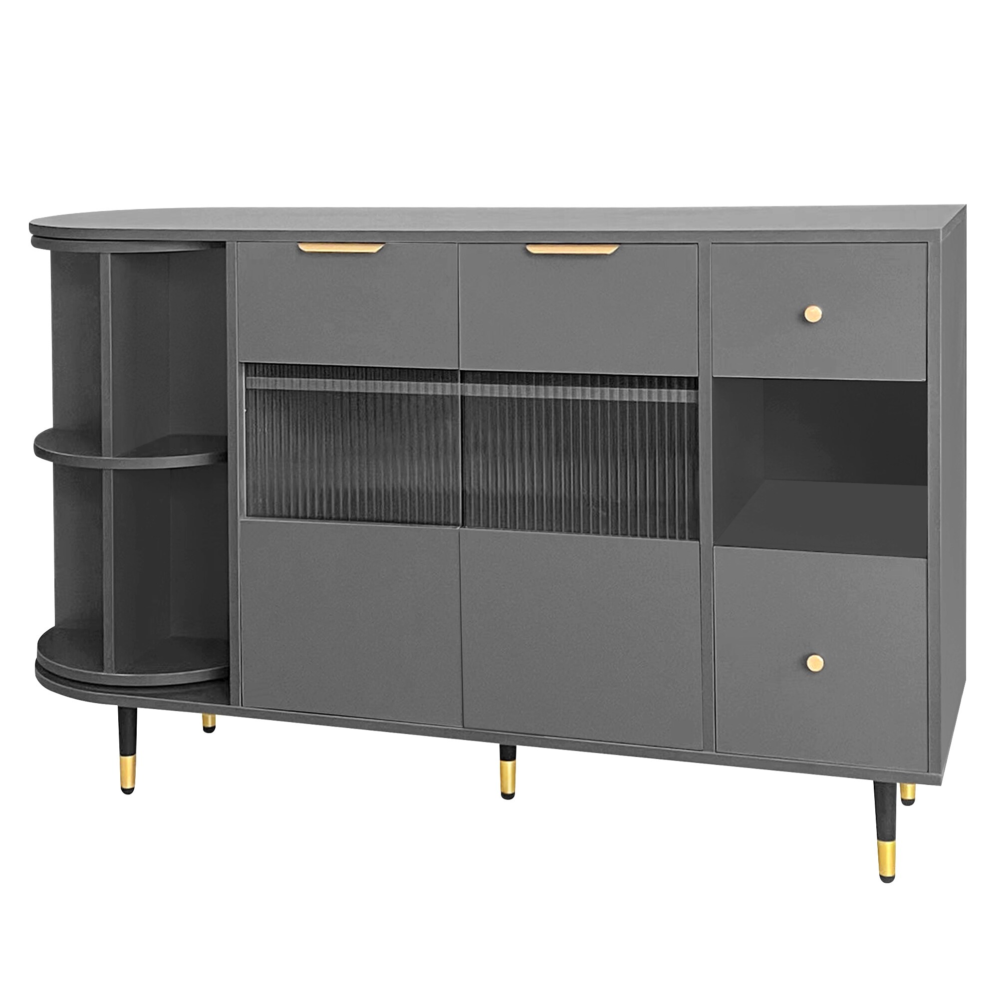 U-Style Rotating Storage Cabinet With 2-Doors And 2-Drawers,Multiple ...