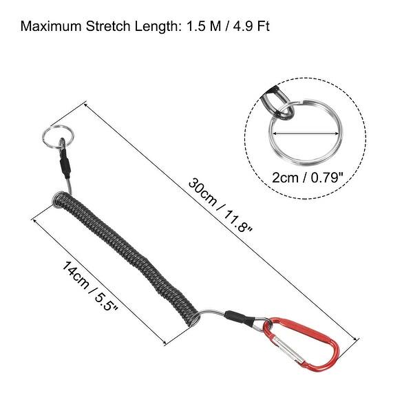 4.9ft Fishing Tool Lanyard, Safety Cord Spiral Coiled Lanyards Tether ...