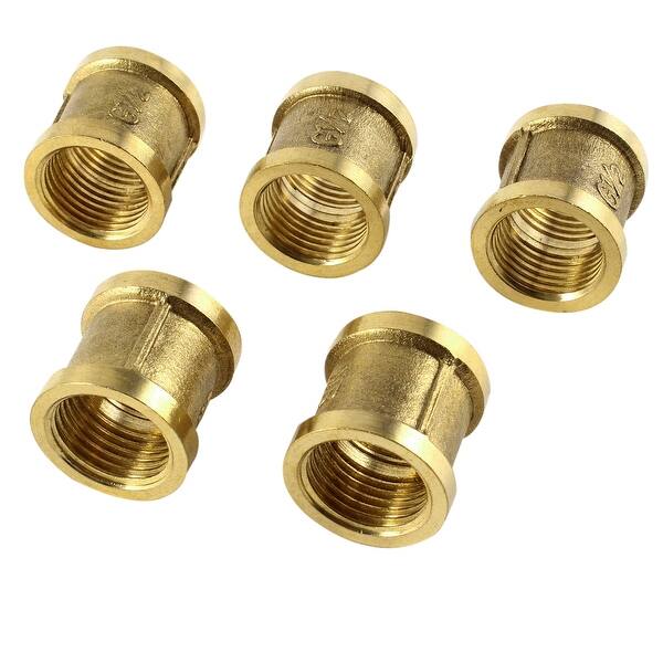 5 Pcs G1/2" Female Thread Brass Straight Pipe Fitting Connector - Gold ...