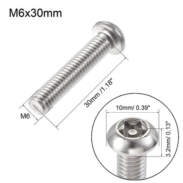 M6x30mm Torx Machine Screw 20pcs Pan Head Screws w T30 L-Type Wrench ...