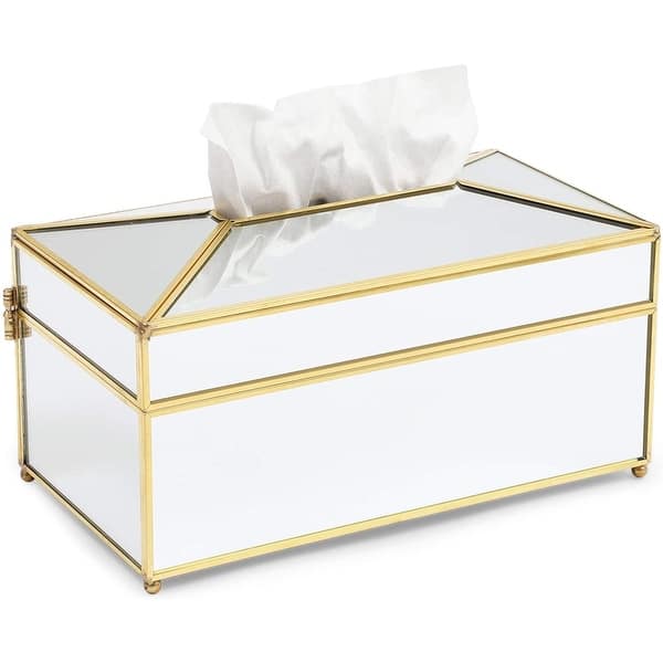Juvale Gold Mirror Tissue Box Cover for Home Decor (10.5 x 5.5 Inches ...