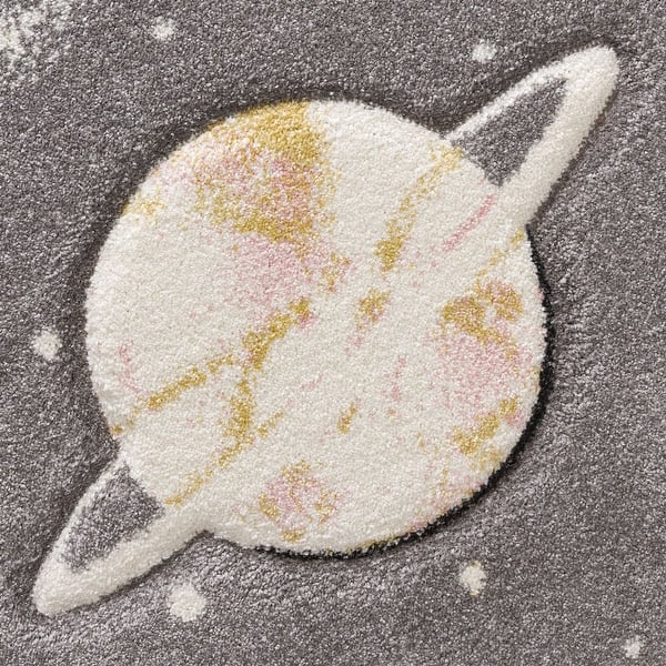 Space Rug for Kids Colorful Galaxy with Planets and Stars in Grey - On ...