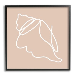 Stupell Casual Line Doodle Seashell Ocean Life Drawing Framed Wall Art ...