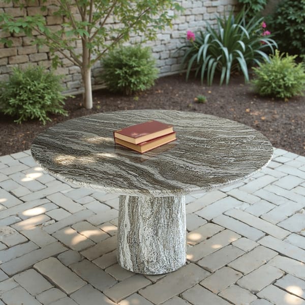 Grover Outdoor Stone Dining Table in Gray - Bed Bath & Beyond - 42724881