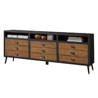 Mid-Century 80" TV Console, Entertainment Stand, Wood Accent Cabinet ...