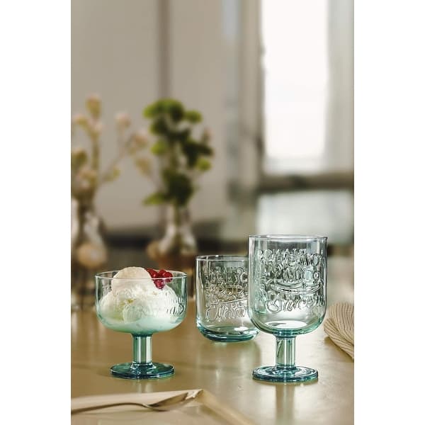 Bormioli Rocco Retro Graphica Dessert Cup Glass Dish Set of 6 - 9.5 oz ...